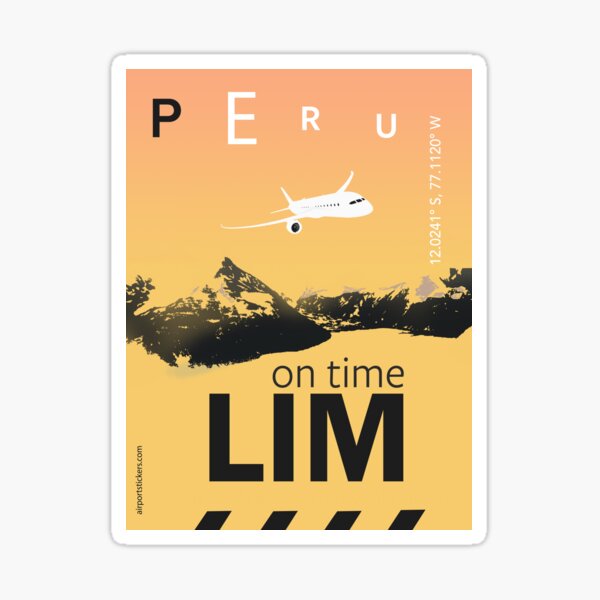 "LIM International Airport poster orange sun" Sticker for Sale by ...
