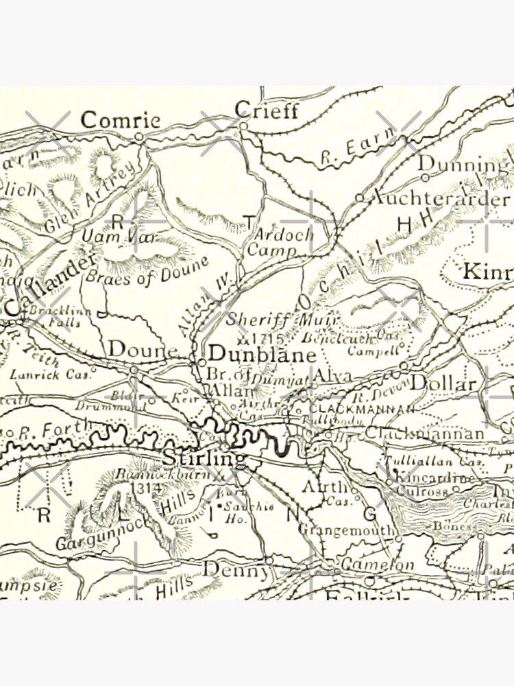 "DUNBLANE & surrounding area map 1891" Sticker for Sale by yourscotland ...
