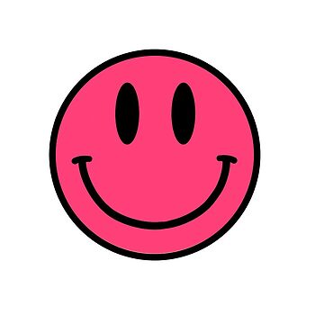 "hot pink smiley face" Sticker for Sale by maeveamcgregor | Redbubble
