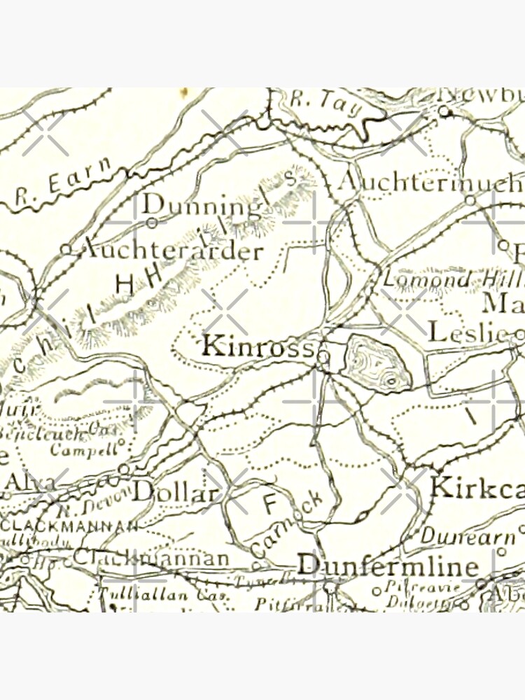 "KINROSS & surrounding area map 1891" Poster by yourscotland | Redbubble