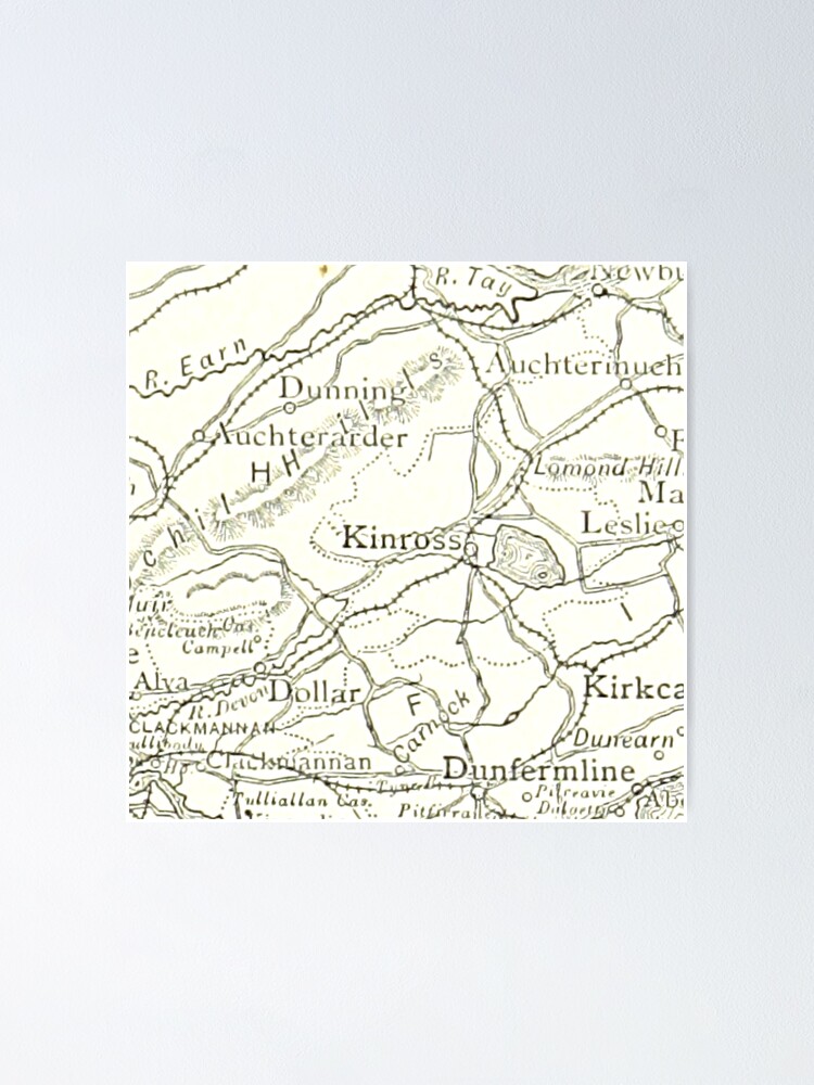 "KINROSS & surrounding area map 1891" Poster by yourscotland | Redbubble