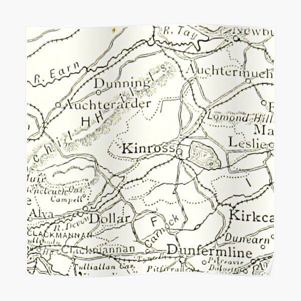 "KINROSS & surrounding area map 1891" Poster by yourscotland | Redbubble