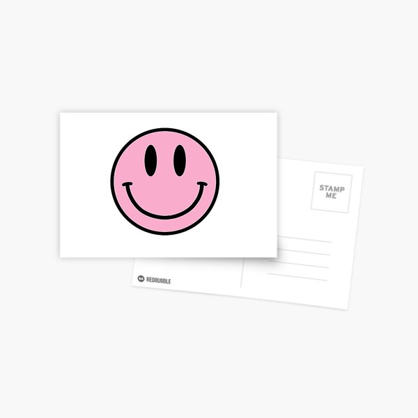 "pink smiley face" Postcard for Sale by maeveamcgregor | Redbubble