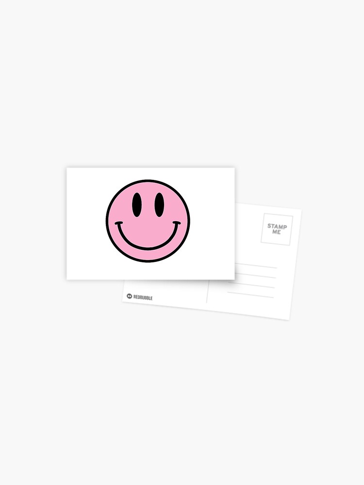 "pink smiley face" Postcard for Sale by maeveamcgregor | Redbubble