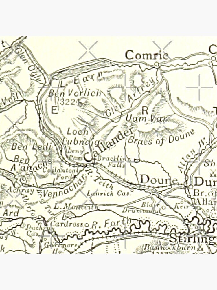 "CALLANDER & surrounding area map 1891" Photographic Print by ...