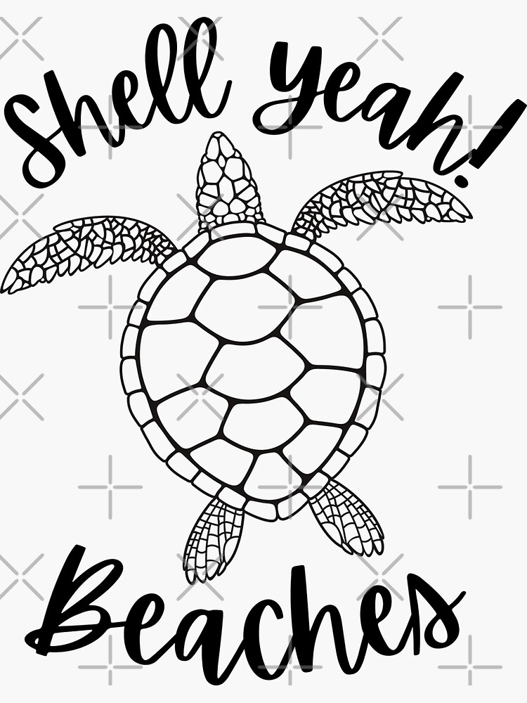 "Shell Yeah, Beaches! 4" Sticker for Sale by Lancolecreation | Redbubble