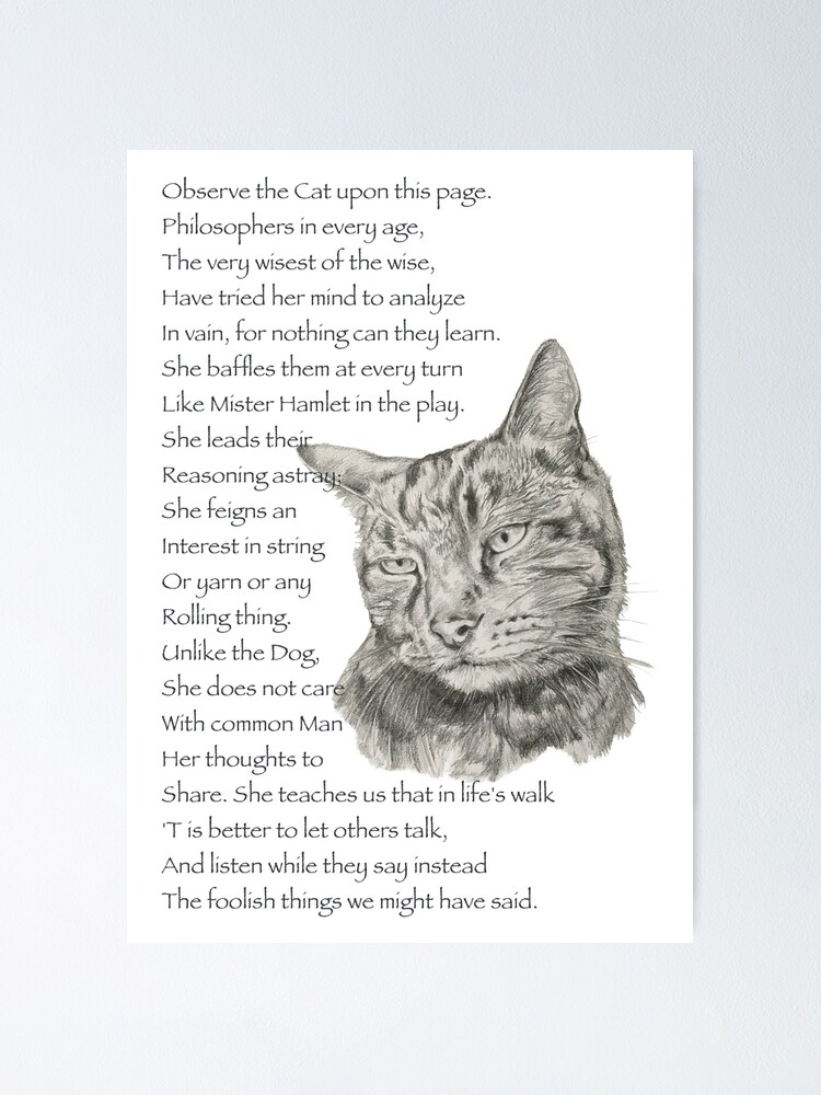 "The Cat poem" Poster for Sale by archiesgirl | Redbubble