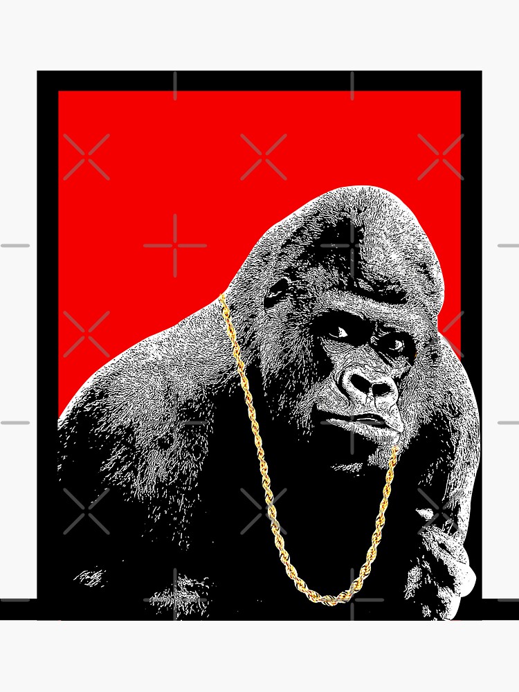 "Gangsta Gorilla" Sticker for Sale by MakeitMelo | Redbubble