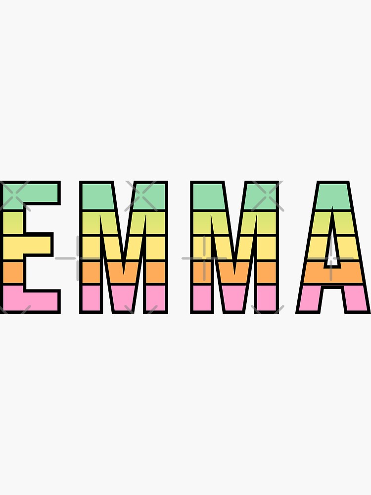Pegatina «Etiqueta de nombre Emma Pastel Rainbow» de NAMESHOPTAGS ...
