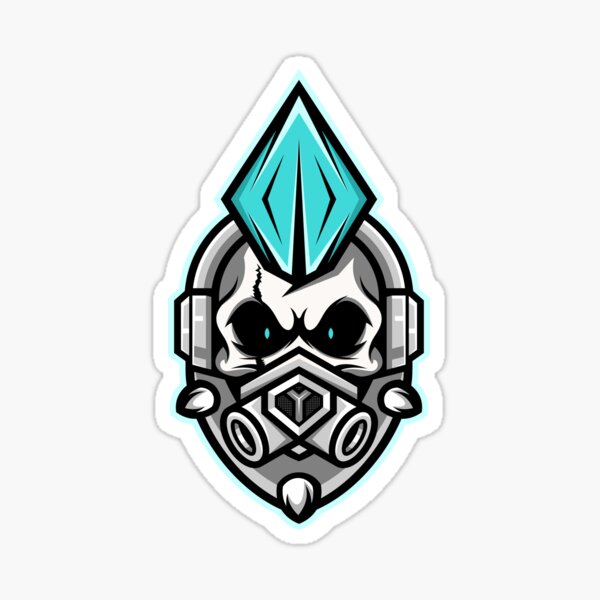 "Skull punk with elastomeric respirator" Sticker for Sale by ...