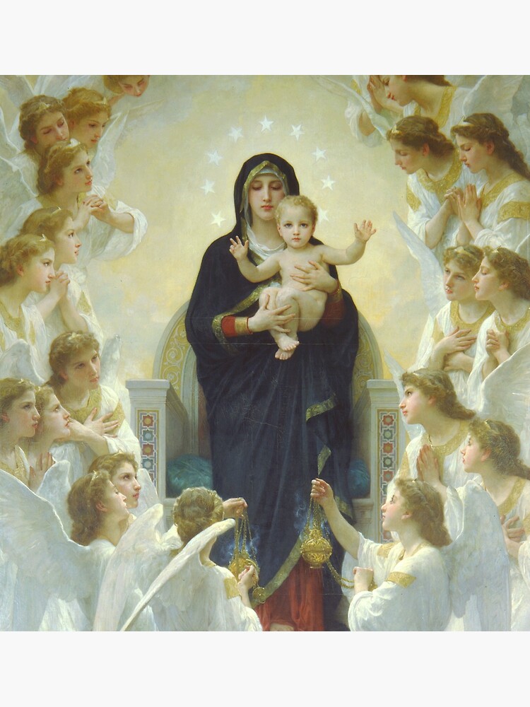"THE VIRGIN WITH ANGELS - WILLIAM-ADOLPHE BOUGUEREAU" Poster by ...
