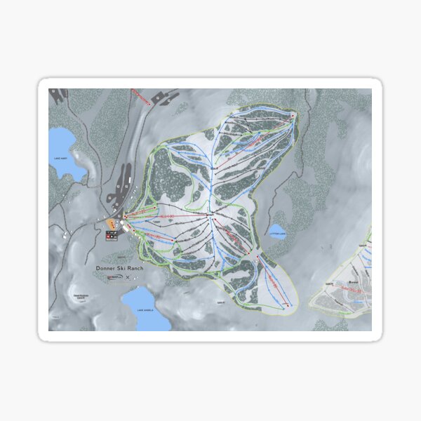 "Donner Ski Ranch Resort Trail Map" Sticker for Sale by mapsynergy ...