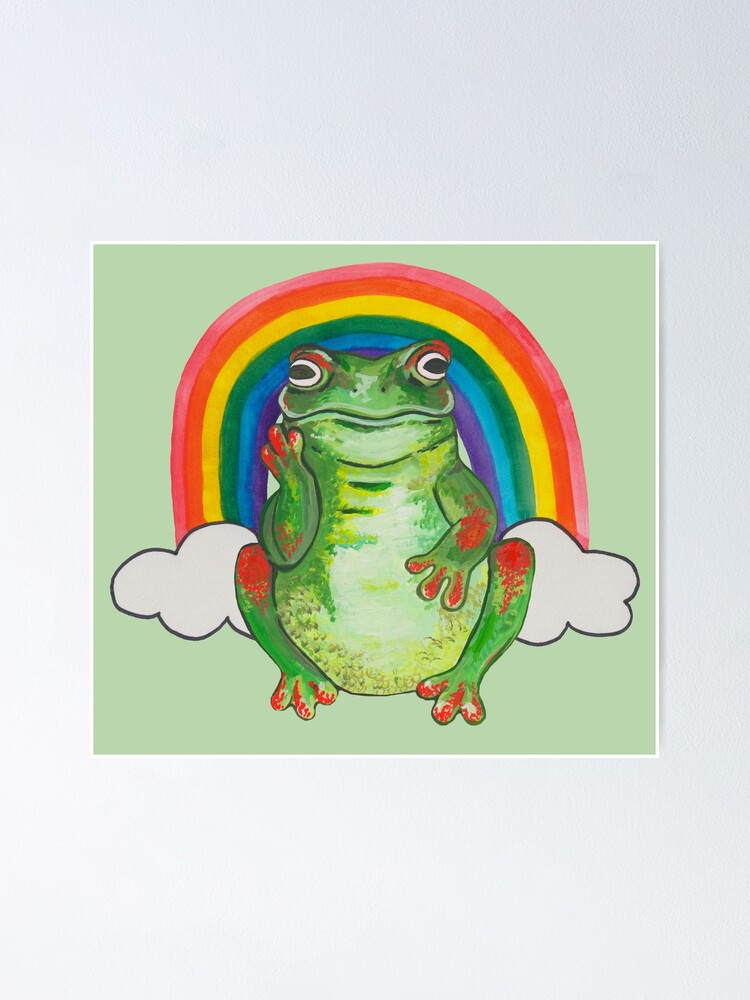 "Awkward tropical frog and rainbow" Poster for Sale by susserain ...
