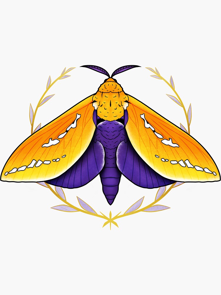 "Pride Moth - Nonbinary" Sticker for Sale by AstronomicalZ | Redbubble