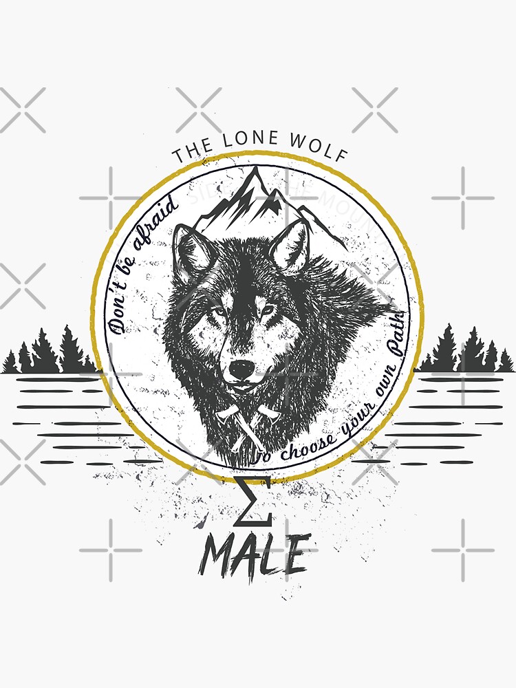 "Σ male-The lone wolf" Sticker for Sale by fitsall | Redbubble