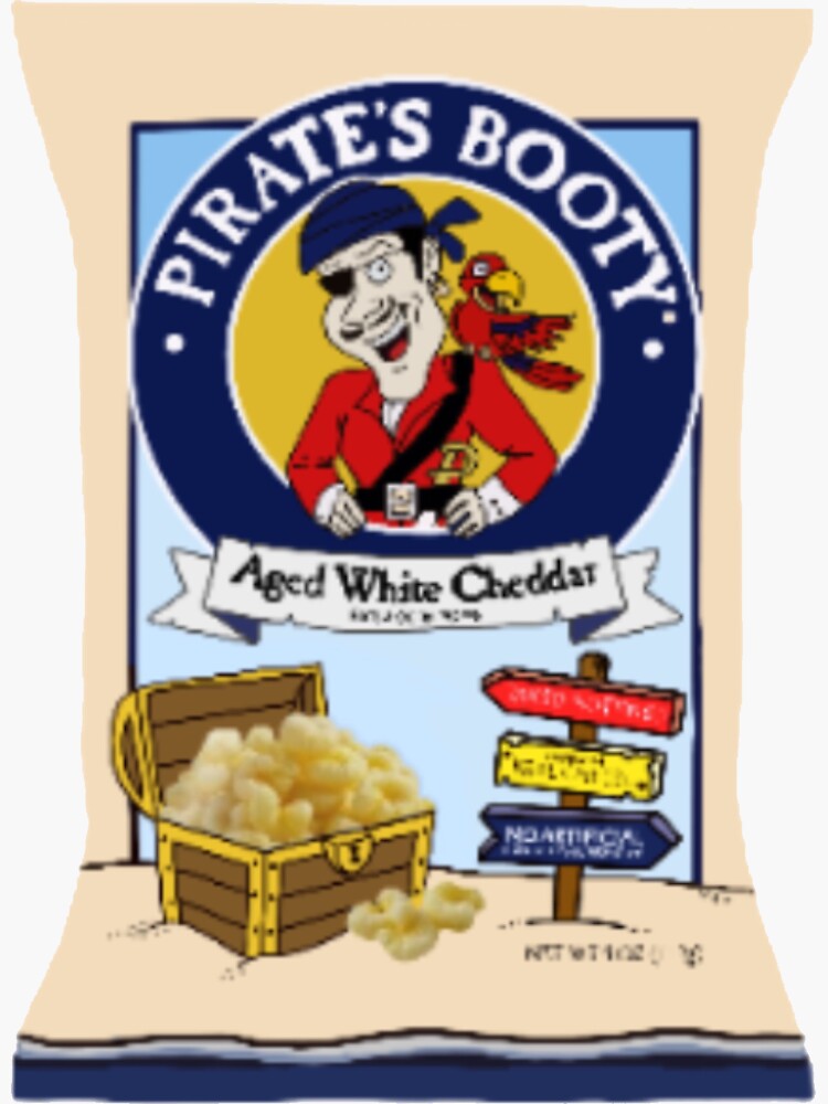 "pirate booty snack " Sticker for Sale by harperludwig7 | Redbubble