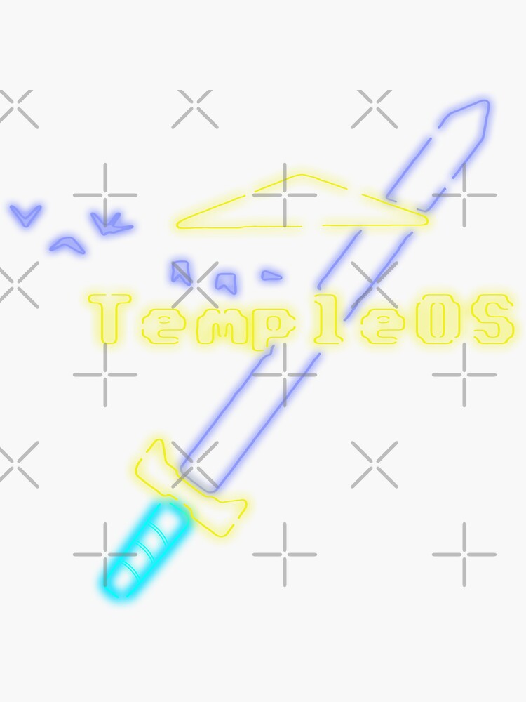 "Temple OS Neon (Blue Variant)" Sticker for Sale by Ratch2929 | Redbubble