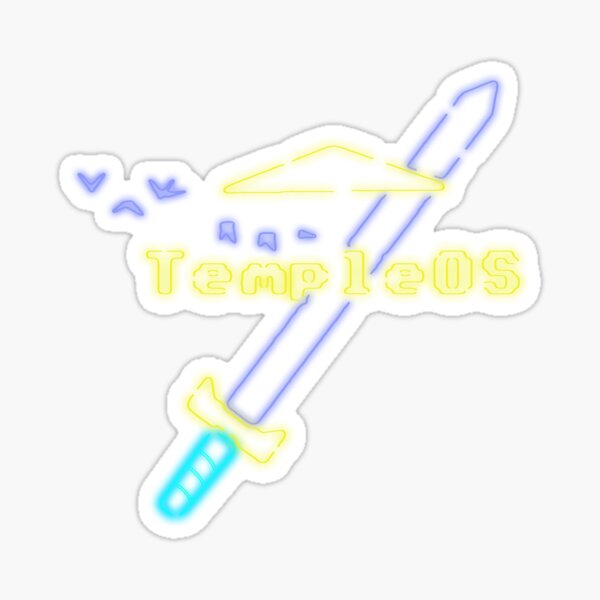 "Temple OS Neon (Blue Variant)" Sticker for Sale by Ratch2929 | Redbubble