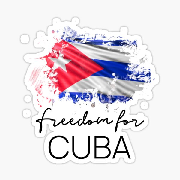 "SOS Cuba Freedom for Cuba Flag" Sticker for Sale by DesignByAmyPort ...