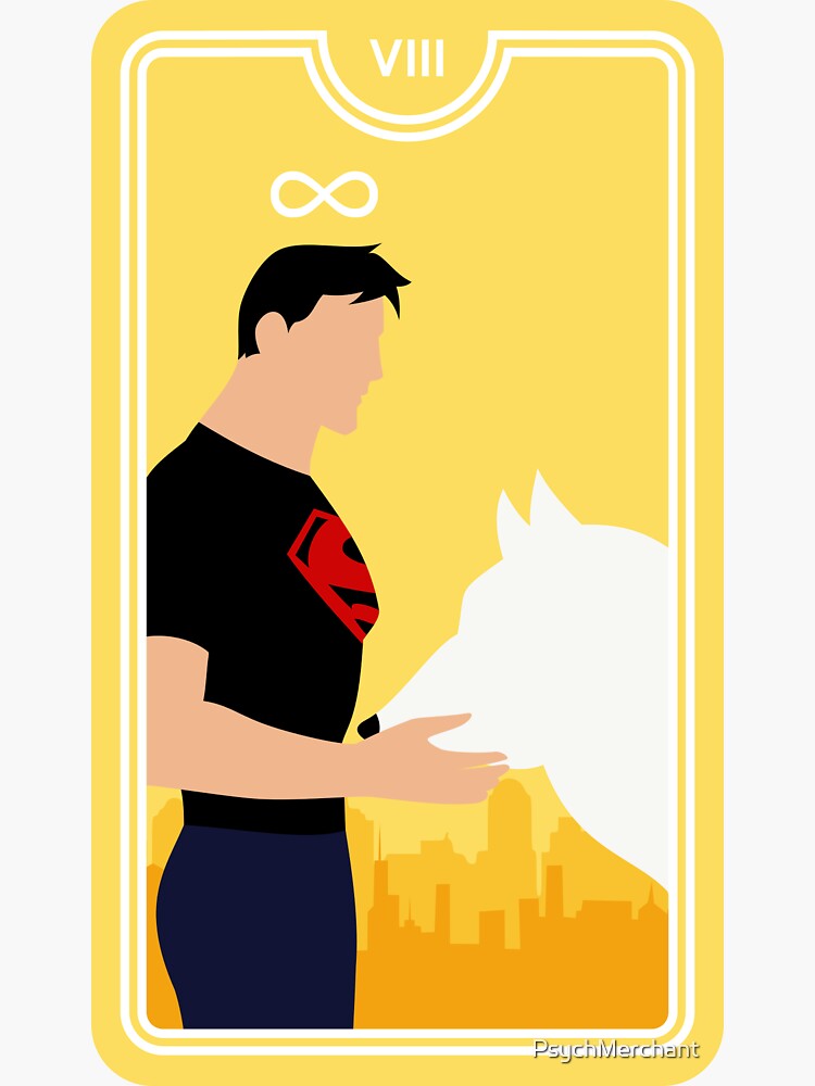 "Superboy Strength Tarot Card" Sticker for Sale by PsychMerchant ...