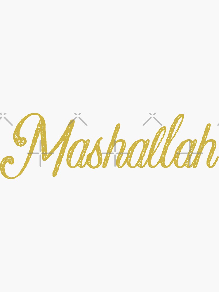 "Mashallah Gold distressed design " Sticker for Sale by hasondx | Redbubble