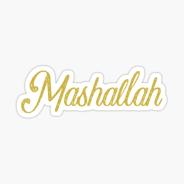 "Mashallah Gold distressed design " Sticker for Sale by hasondx | Redbubble