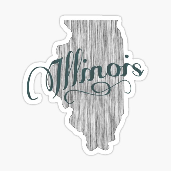 "Illinois State Typography" Sticker by surgedesigns | Redbubble