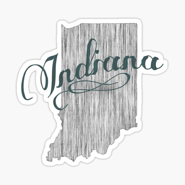 "Indiana State Typography" Sticker by surgedesigns | Redbubble