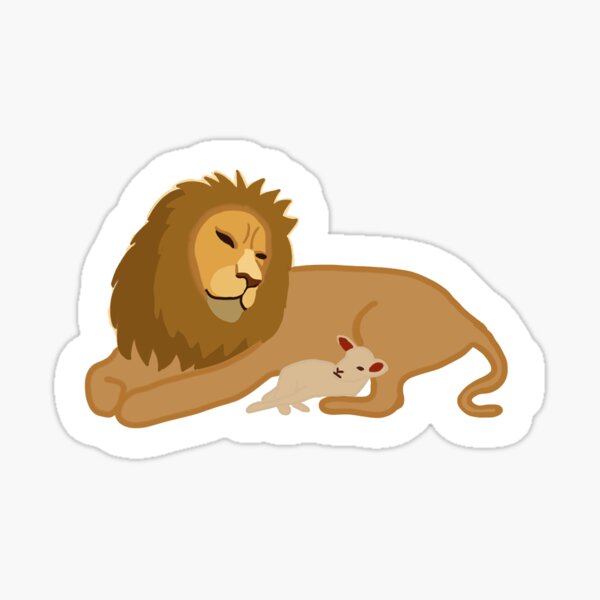 "twilight lamb and lion" Sticker for Sale by isatsu | Redbubble