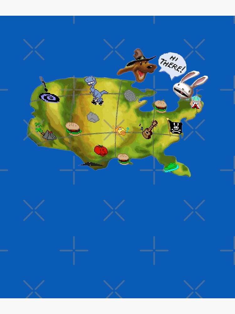 "Sam and Max - USA map" Poster by animeri | Redbubble