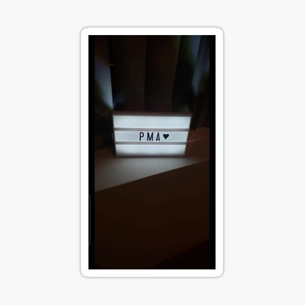 "PMA LED light aesthetic positivity" Sticker by Journeycoco | Redbubble