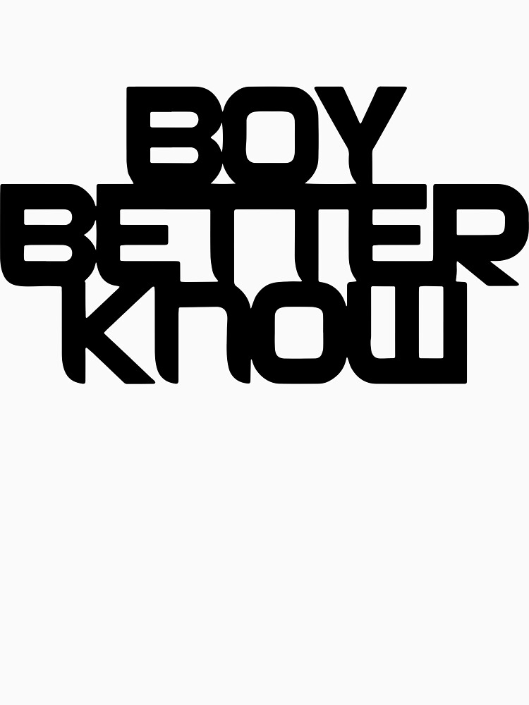 "Boy Better Know - Chest Placement (black)" Essential T-Shirt for Sale ...