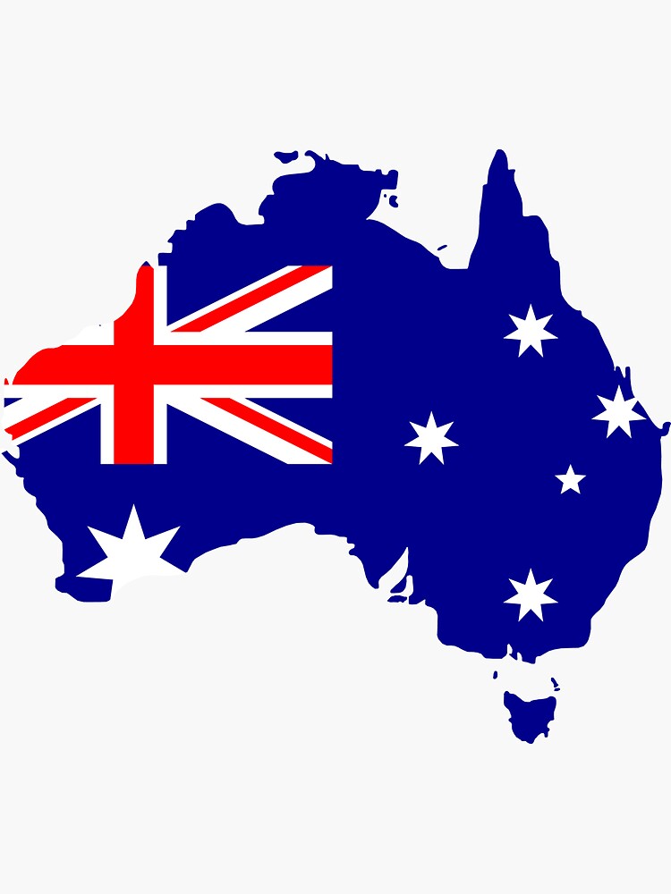 "Australia" Sticker for Sale by Byrnecore | Redbubble