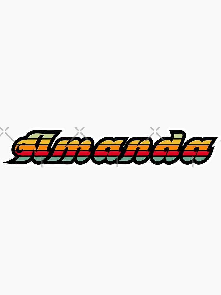 "Amanda Curvy Name Tag" Sticker for Sale by NAMESHOPTAGS | Redbubble