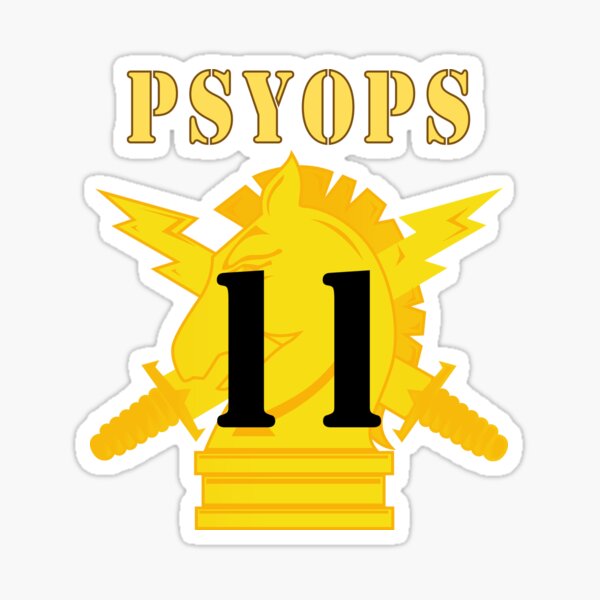 "Army - PSYOPS w Branch Insignia - 11th Battalion Numeral" Sticker for ...