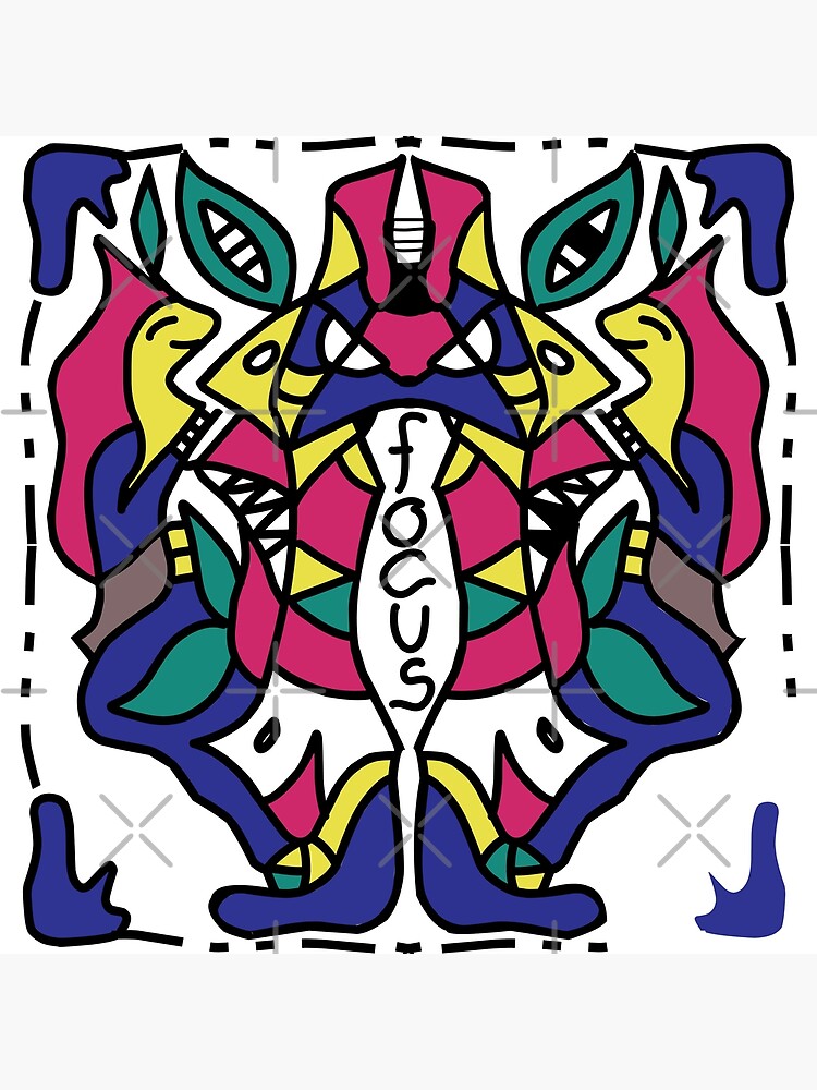 "Focus Cat Doodle Art Colored" Art Print by R4CProject | Redbubble