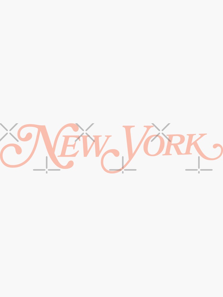 "New York City Pink Cursive" Sticker for Sale by yourcute-jeans | Redbubble