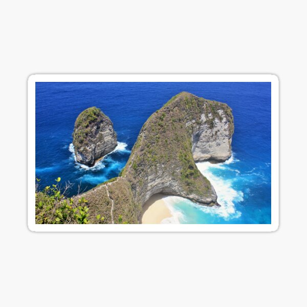 "Kelingking Beach, T-Rex Cliffs, Nusa Penida, Indonesia" Sticker for ...