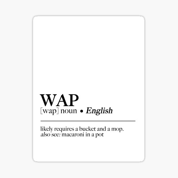 "WAP" Sticker by natashaafox | Redbubble