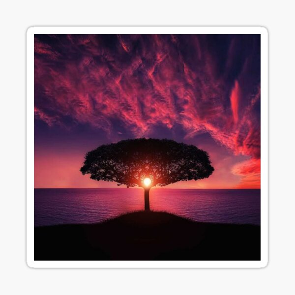 "Purple sunset" Sticker for Sale by RBCOOLSHOP | Redbubble
