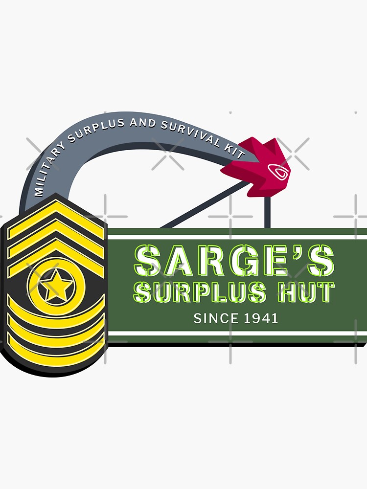 "Sarge's" Sticker for Sale by parkadventure | Redbubble