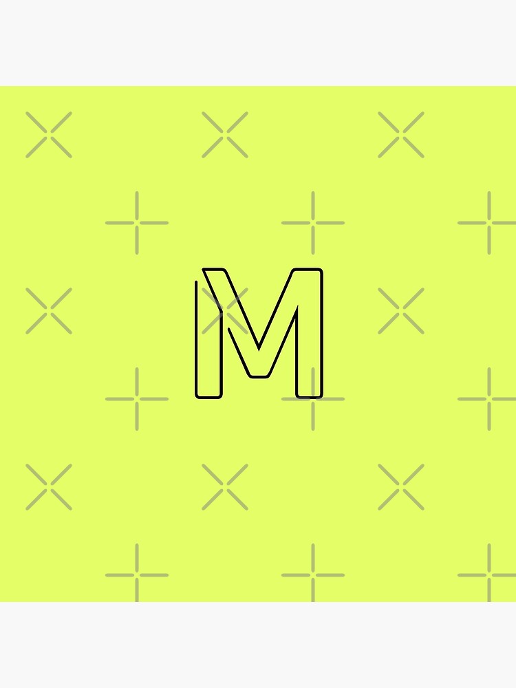 Póster «Inicial "M": elegante, verde neón, minimalista en blanco y ...