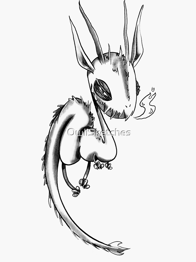 "Fire element dragon " Sticker for Sale by OwliSketches | Redbubble