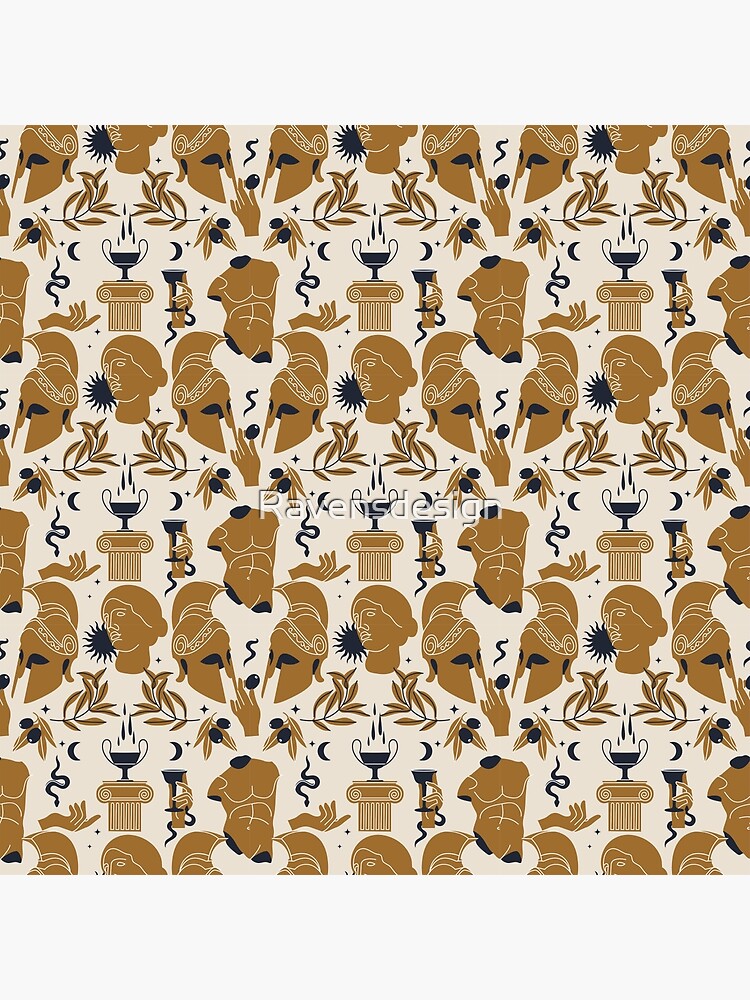 "Antique Greek Signs, Symbols and Statue - Pattern" Poster for Sale by ...