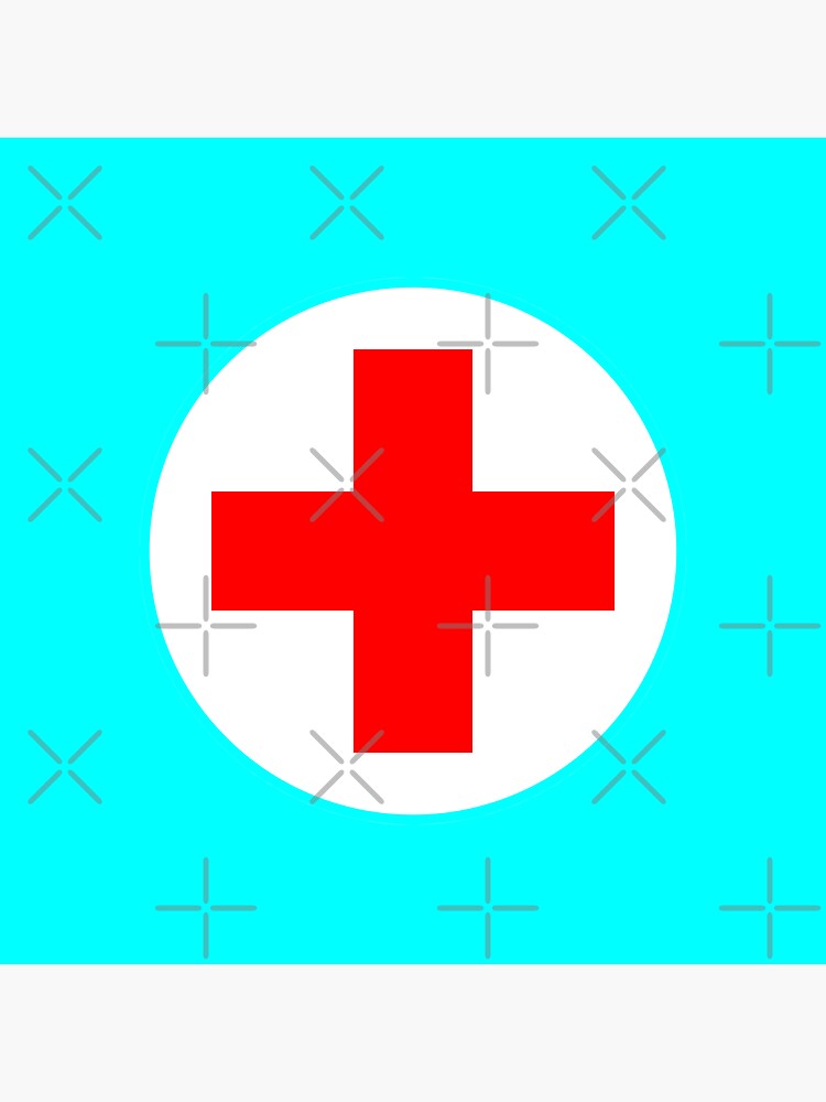 "Medical sticker. Red on white cross" Sticker for Sale by sonnibe ...