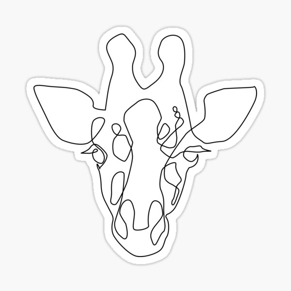 "One Line Giraffe" Sticker for Sale by Huebucket | Redbubble
