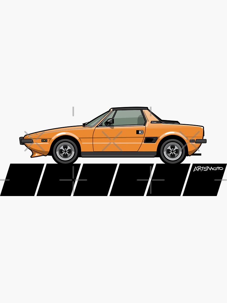 "Fiat Bertone X1/9 Orange Stripes" Sticker for Sale by monkeycom ...