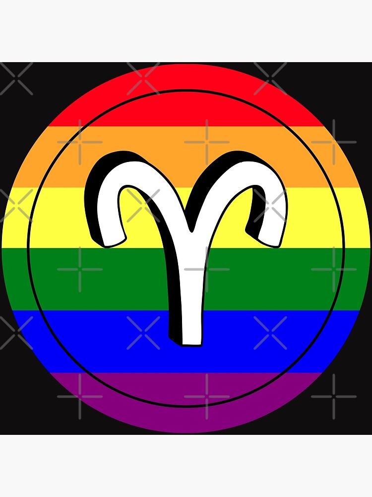 Lgbt Rainbow Pride Flag Aries Zodiac Sign Birthday T For Gays
