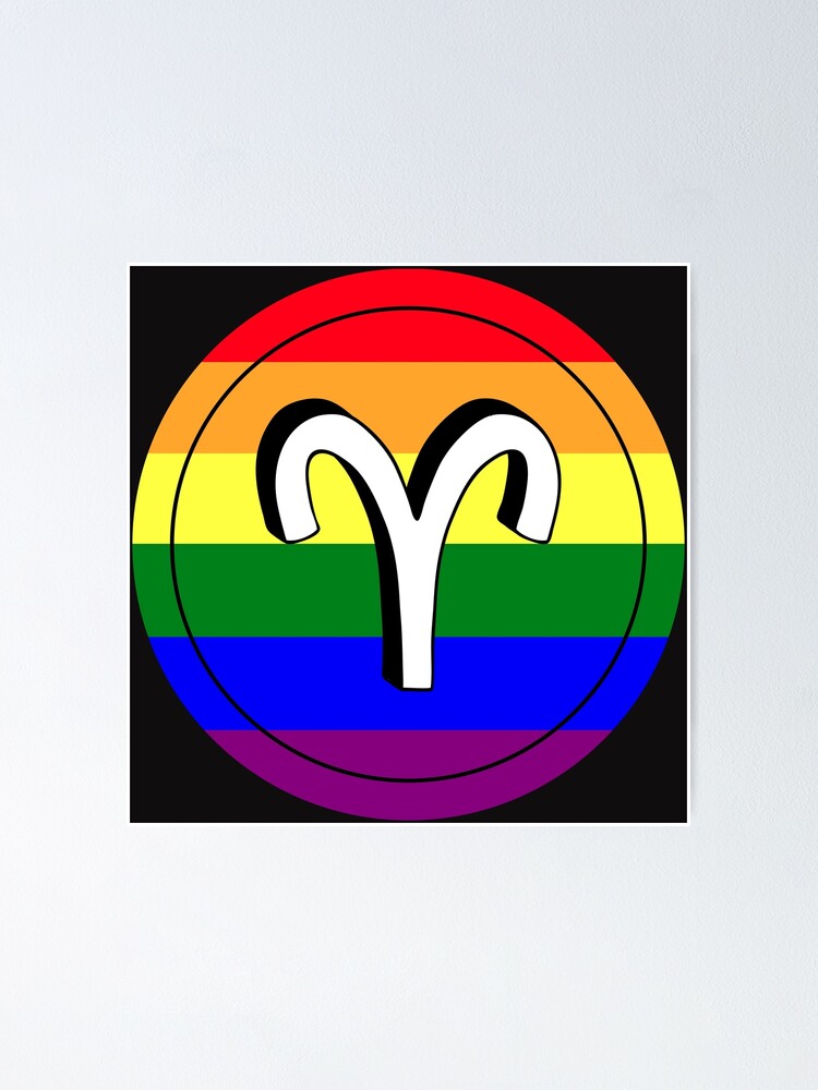 Lgbt Rainbow Pride Flag Aries Zodiac Sign Birthday T For Gays