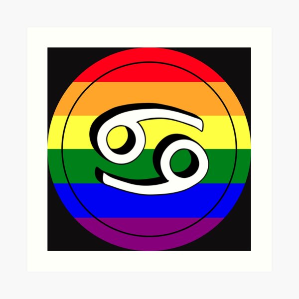 "LGBT Rainbow Pride Flag Cancer Zodiac Sign | Birthday Gift for Gays ...